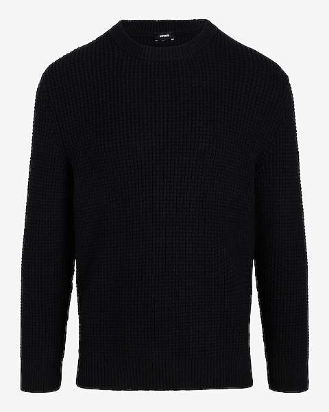 Oversized Cotton-blend Waffle Knit Sweater | Express Oversized Cotton-blend Waffle Knit Sweater | Express