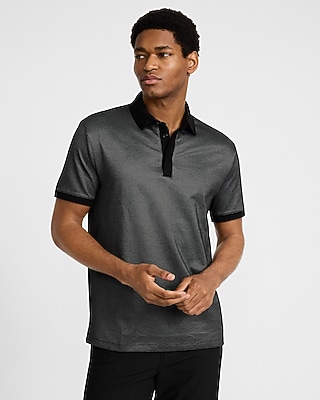 Textured Covered Placket Everyday Performance Polo