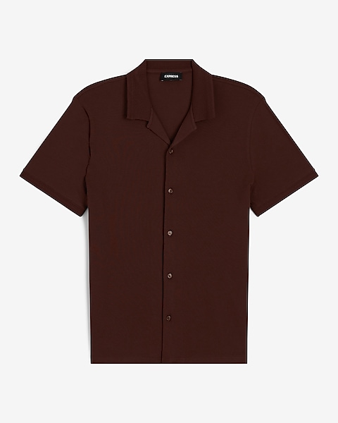 Solid Luxe Pique Button Down Polo | Express Solid Luxe Pique Button Down Polo | Express