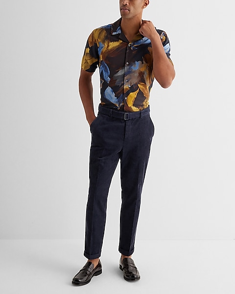 Slim Navy Corduroy Belted Dress Pant | Express Slim Navy Corduroy Belted Dress Pant | Express