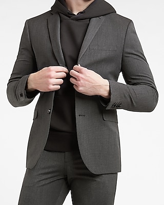 Extra Slim Textured Charcoal Modern Tech Suit Jacket | Express Extra Slim Textured Charcoal Modern Tech Suit Jacket | Express