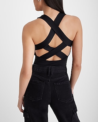 Body Contour High Compression High Neck Strappy Back Bodysuit