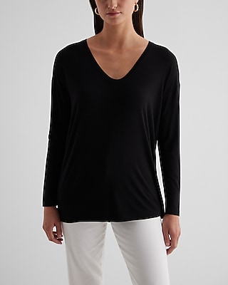 Supersoft Fitted Boat Neck Long Sleeve Tee | Express Supersoft Fitted Boat Neck Long Sleeve Tee | Express