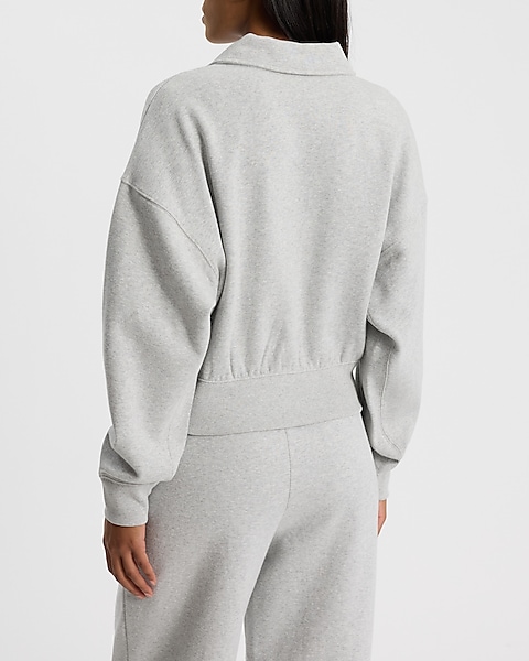 Quarter Zip Cropped Sweatshirt | Express Quarter Zip Cropped Sweatshirt | Express