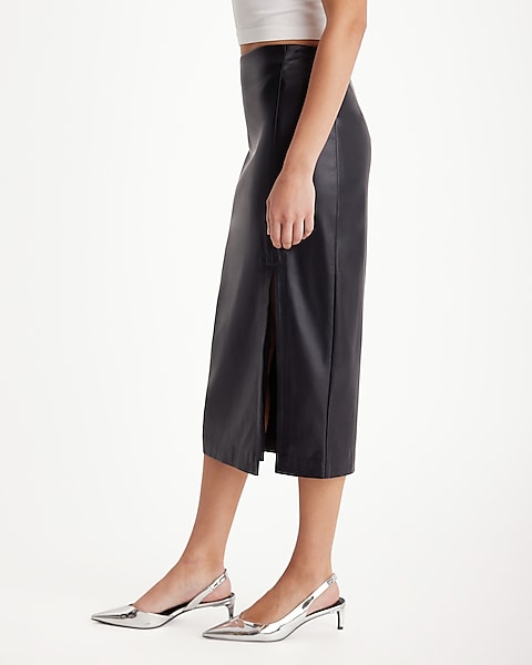High waisted midi skirt leather 2025 High waisted midi skirt leather 2025