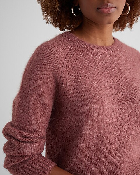 Fuzzy Knit Crew Neck Sweater | Express Fuzzy Knit Crew Neck Sweater | Express
