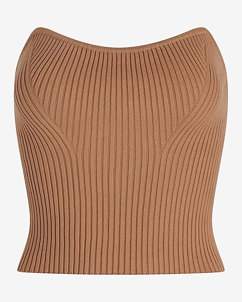 Ribbed Strapless Sweater Tube Top | Express Ribbed Strapless Sweater Tube Top | Express