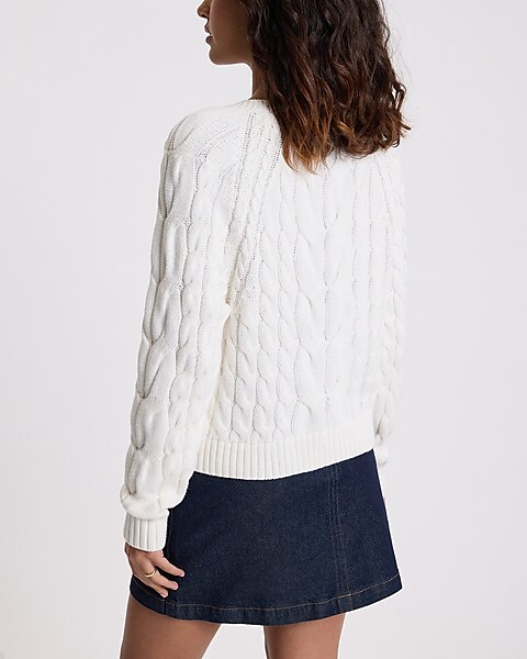 Cable Knit Crew Neck Sweater | Express Cable Knit Crew Neck Sweater | Express