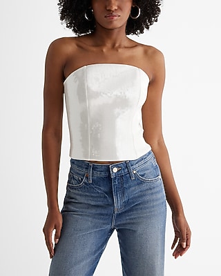 Sequin Strapless Tube Top